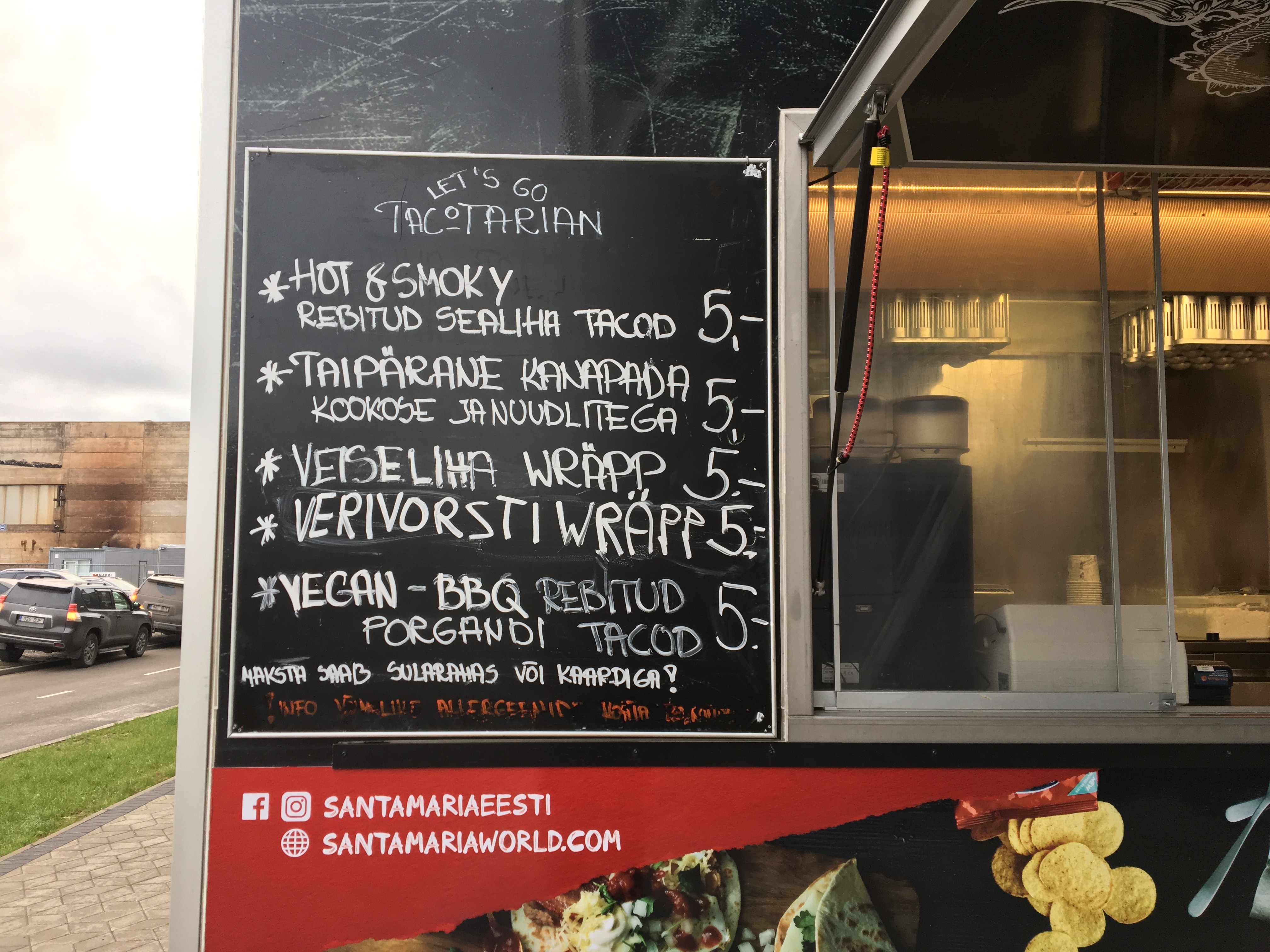 Menüüvalik - Santa Maria Food Truck